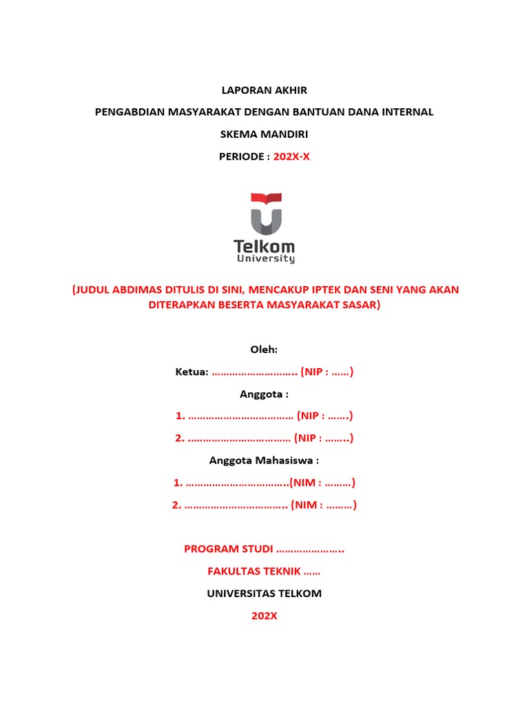 Template - Laporan Akhir Abdimas Skema Mandiri | PDF