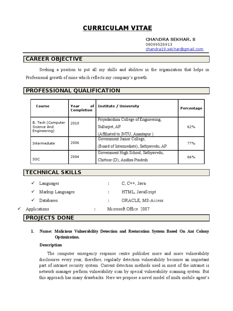 Chandra Resume | PDF