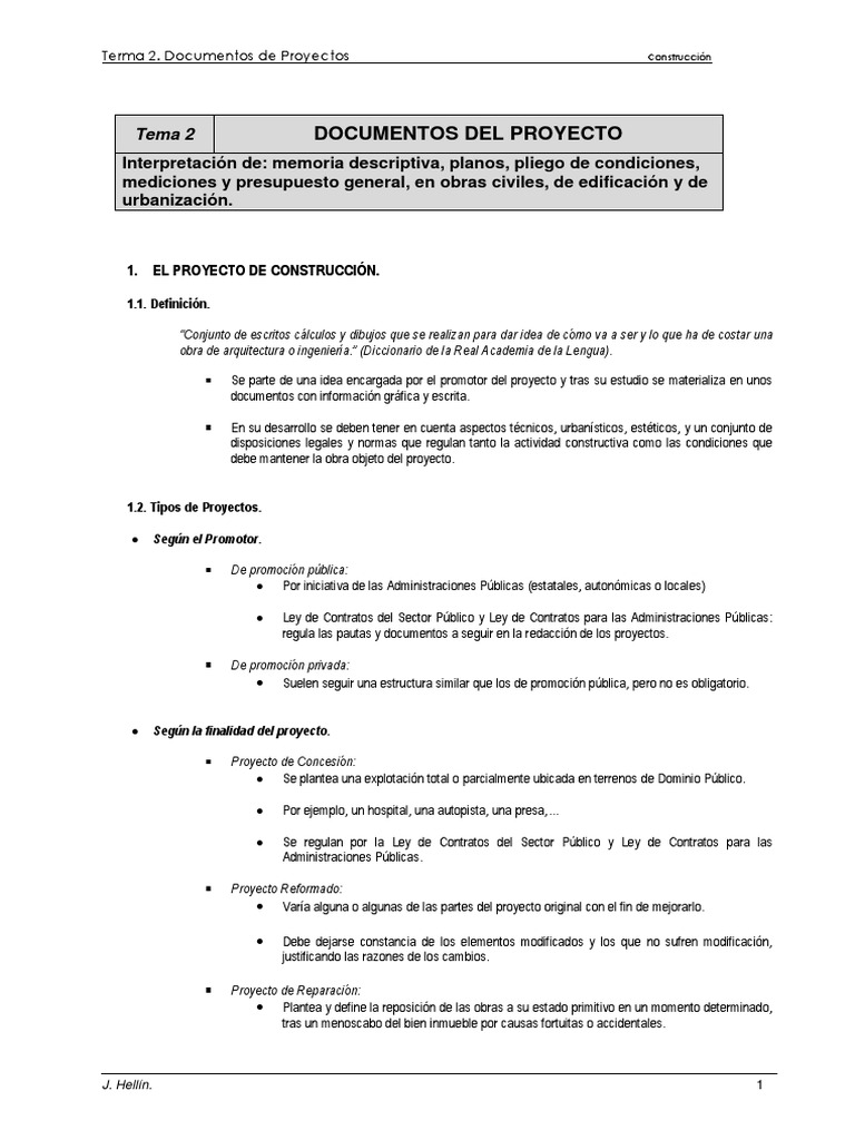 Tipos y Fases de Proyectos de Construcción | PDF | Presupuesto | Ingeniero civil