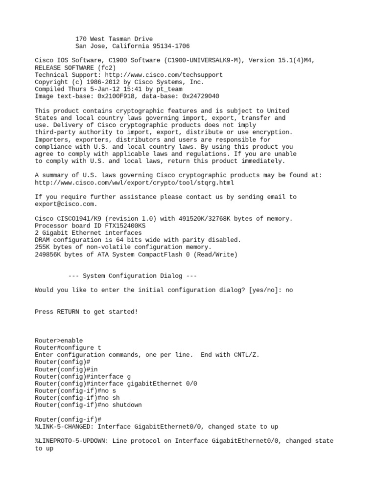 Router Configuration | PDF | Router (Computing) | Computer Engineering