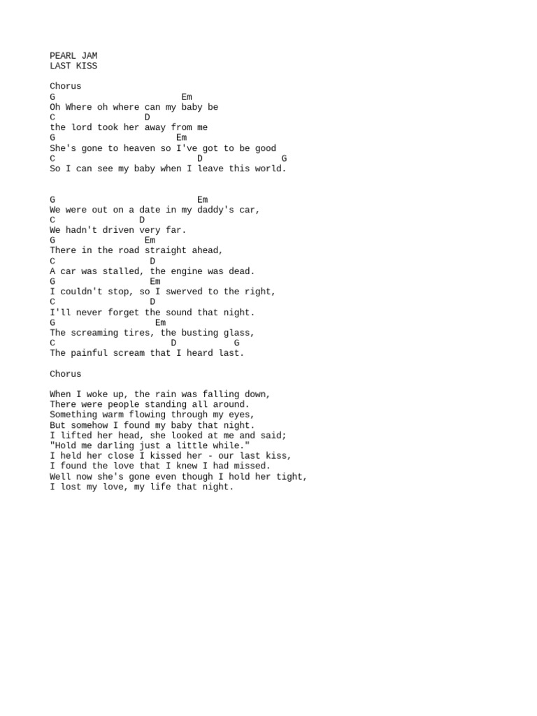 Pearl Jam - (LAST KISS TAB) | PDF