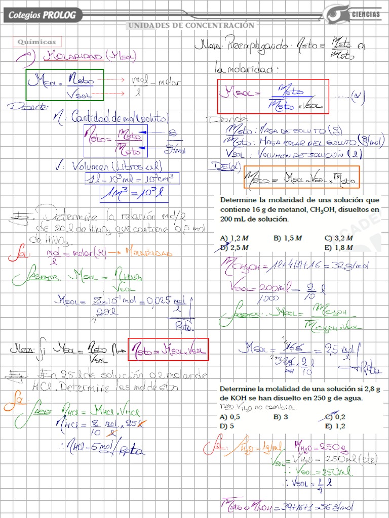 Unidades Quimicas Molaridad y Normalidad | PDF