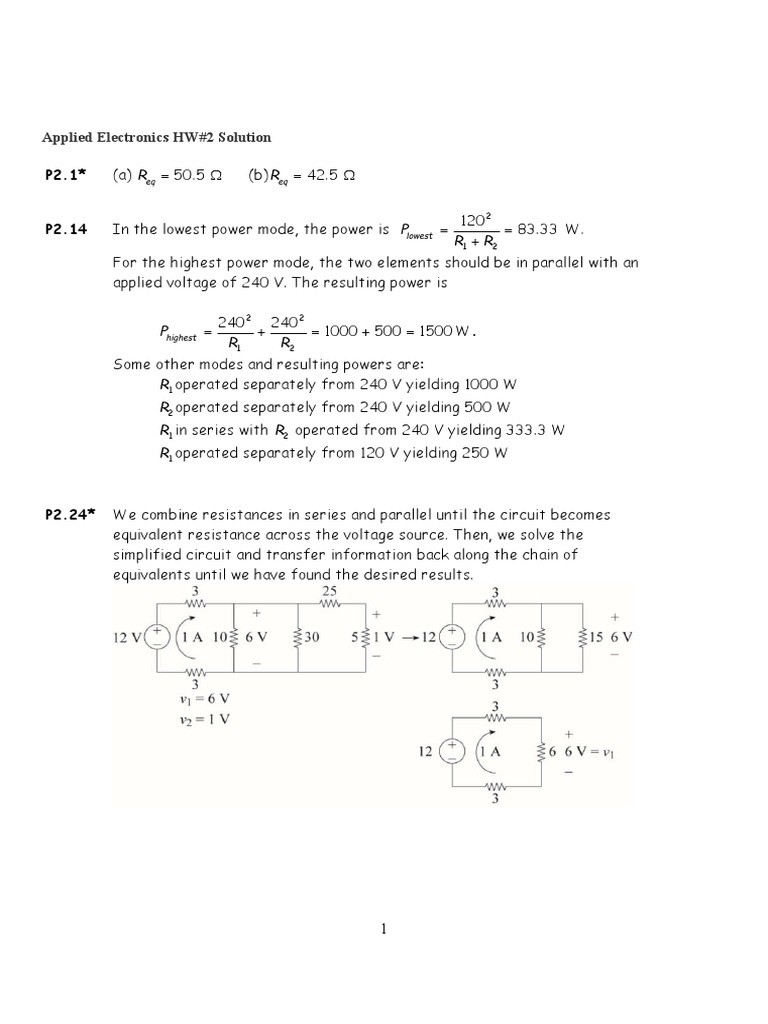 HW2 Solution | PDF | Electrical Network | Electrical Engineering