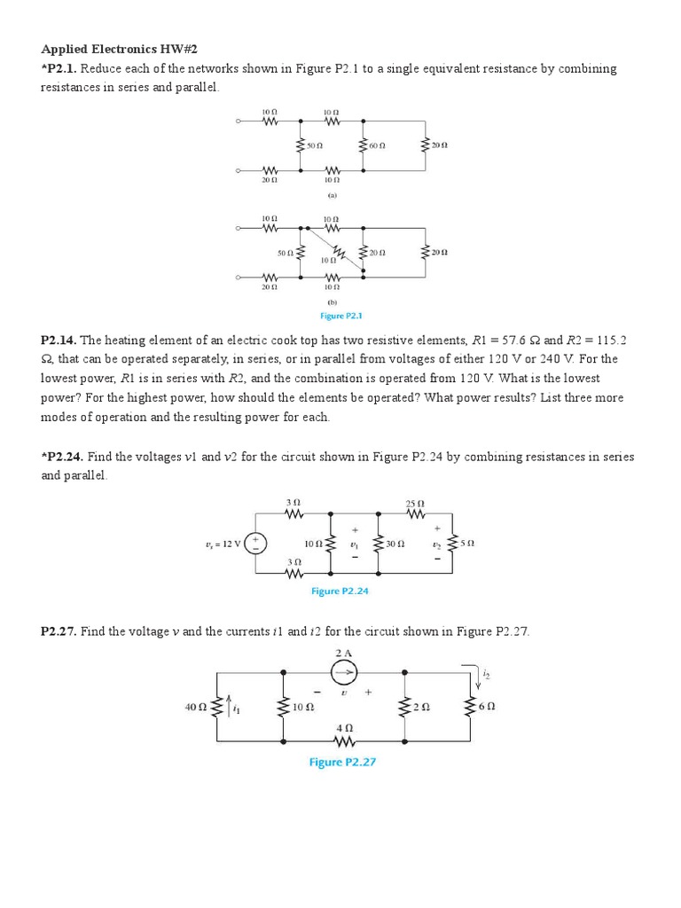 Hw2 Problem Pdf Electrical Network Physical Quantities