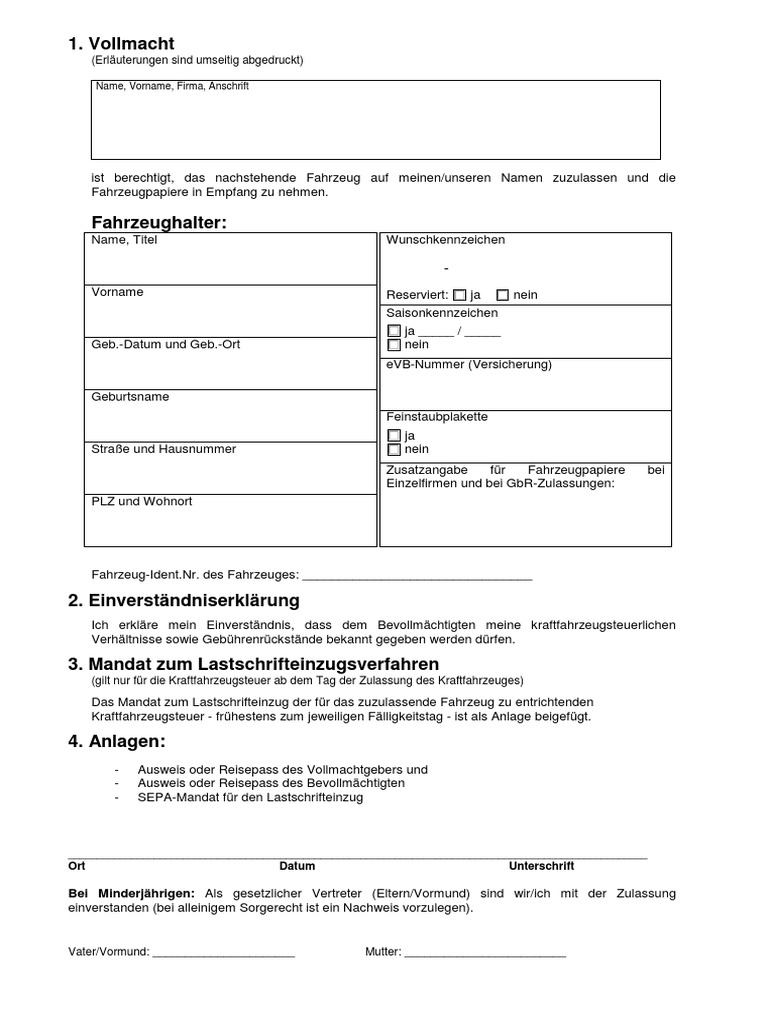 Luxus Sepa Lastschriftmandat Kfz Steuer Ausfllen Fotos