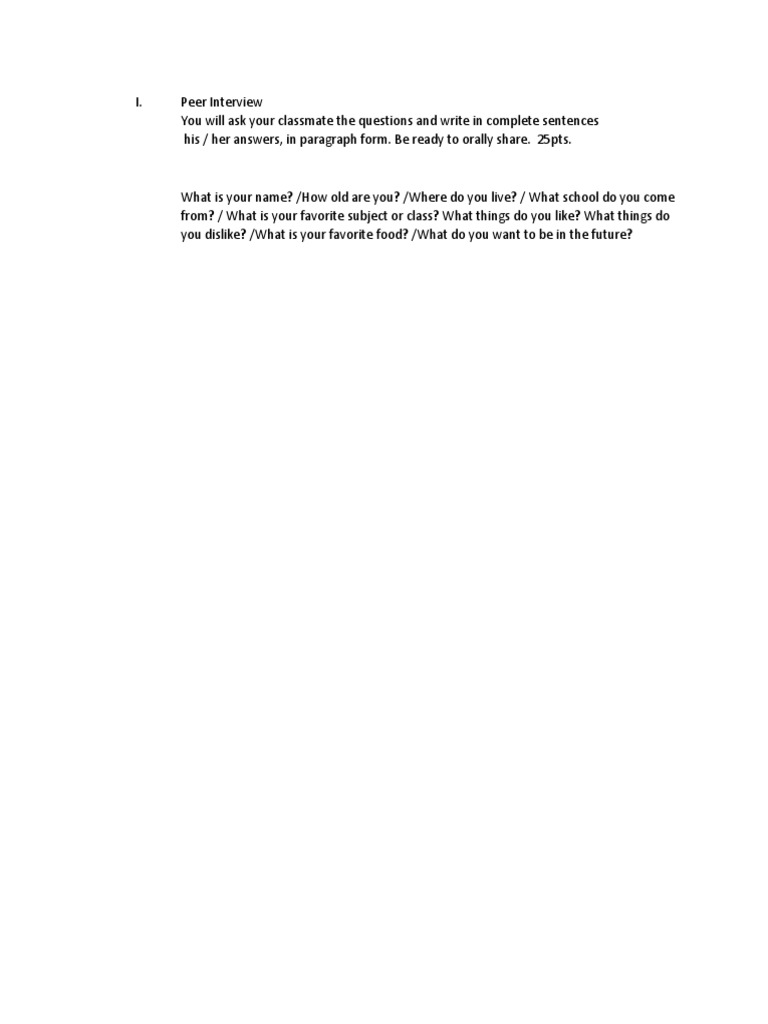 Peer Interview | PDF