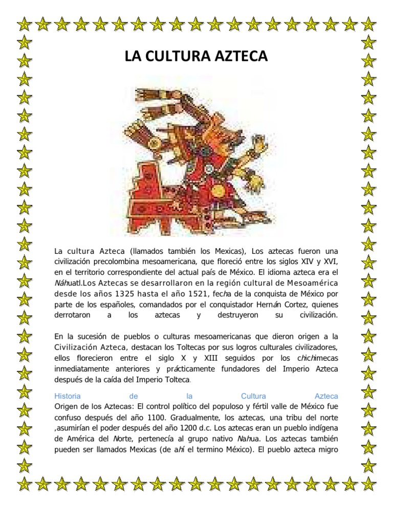 La Cultura Azteca | PDF | azteca | Mesoamérica