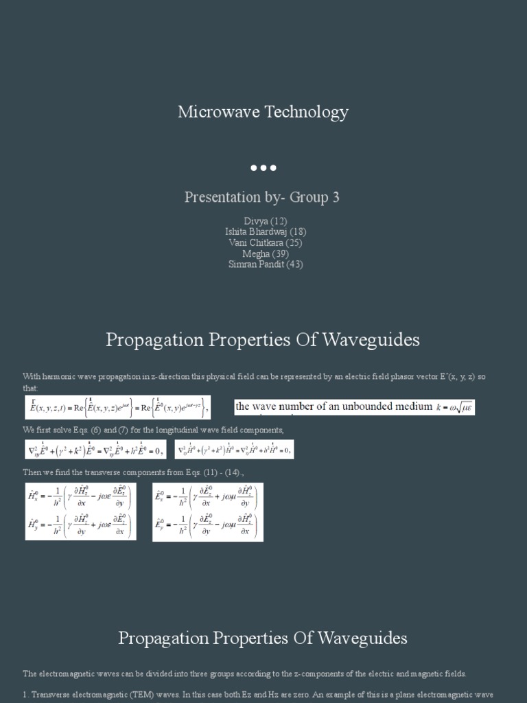 Microwave Technology Presentation | PDF | Waveguide | Waves