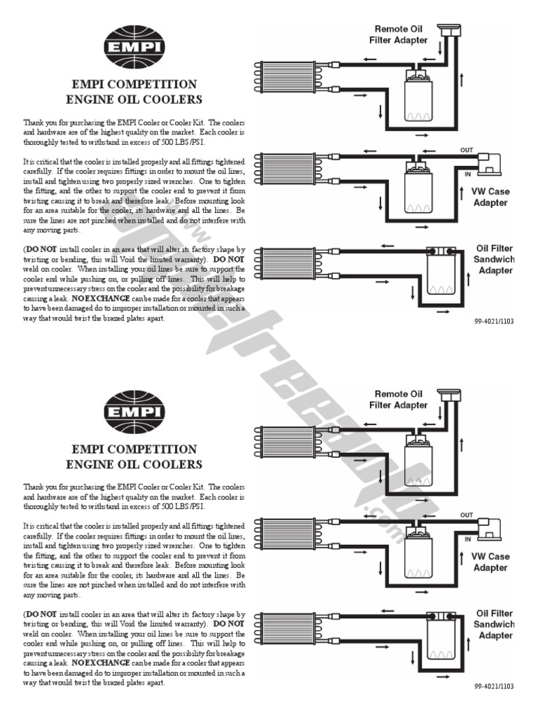 Empi Competition Engine Oil Coolers | PDF | Machines | Manufactured Goods