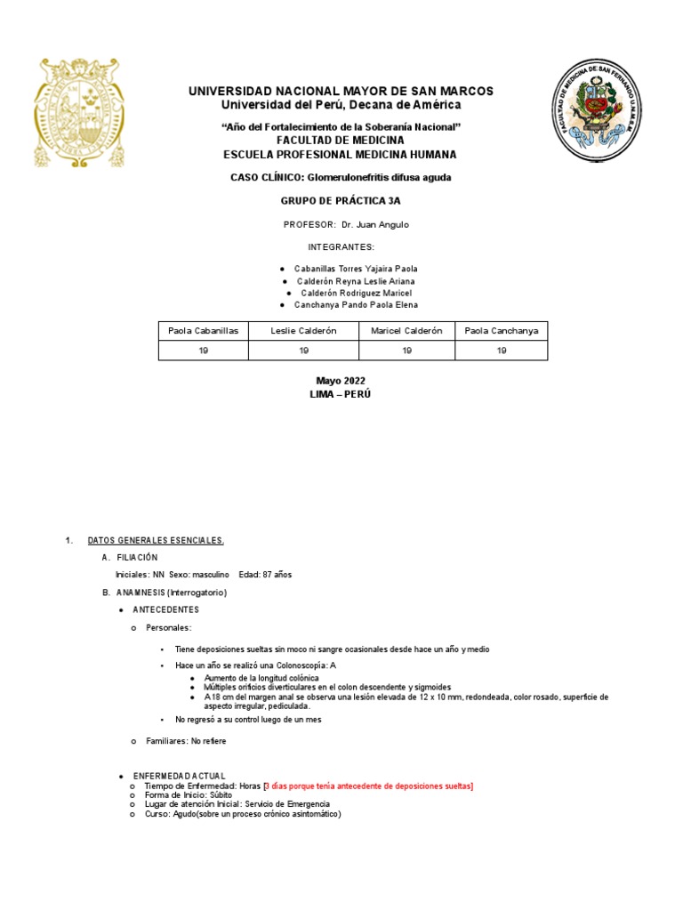 (Enfermedad Diverticular) - Informe Caso Clínico - Grupo 3A | PDF ...