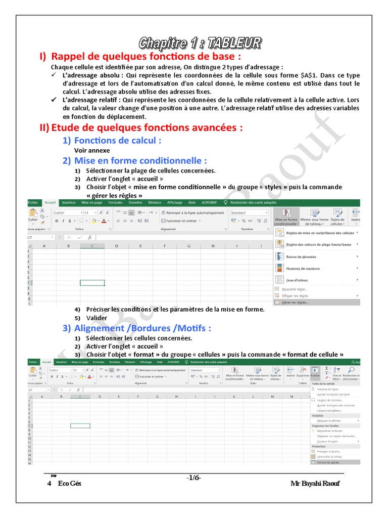 Fonctions Excel Essentielles et Avancées | PDF | Microsoft Excel | Informatique