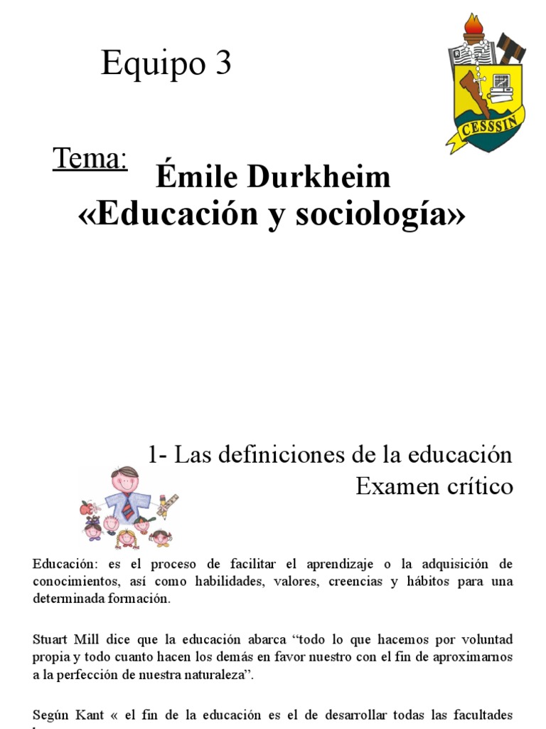 EMILE - DURKHEIM - EDUCACIÓN - Y - SOCIOLOGIA y John Dewey | PDF | John Dewey | Sociedad