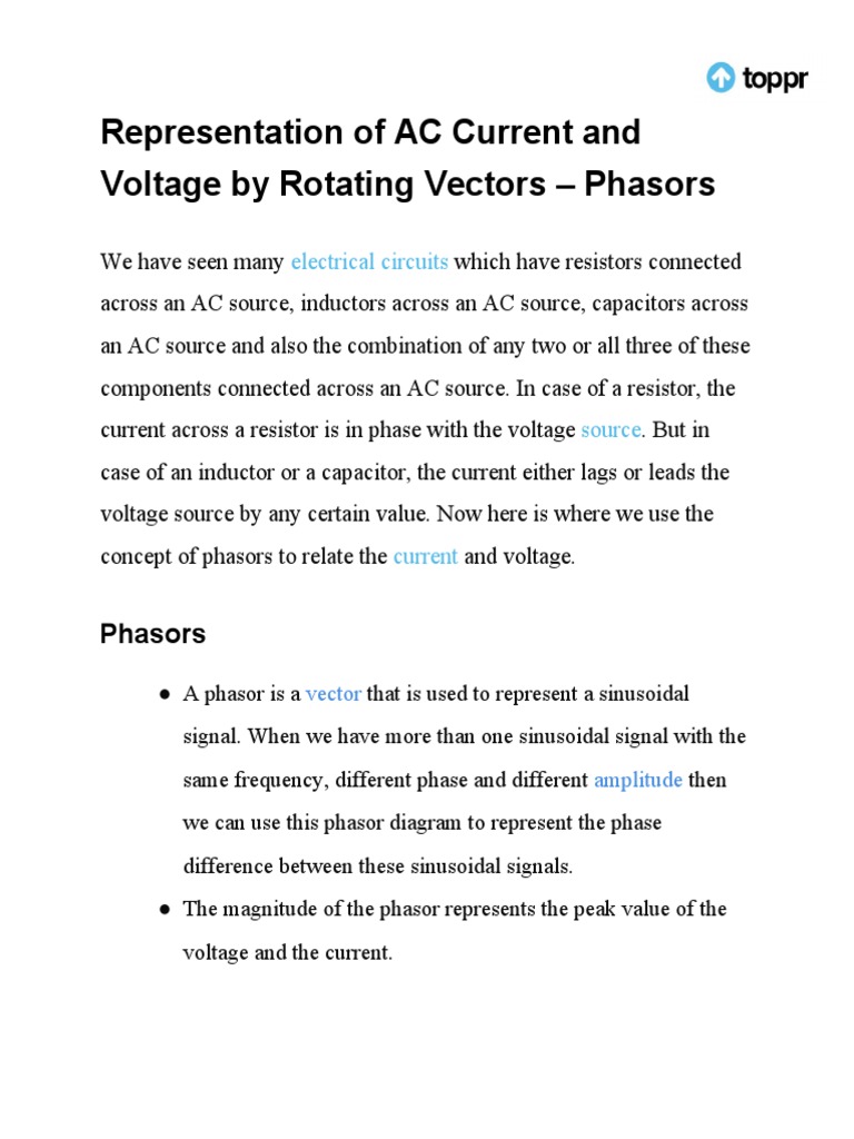 CBSE Class 12 Physics Chapter 7 Alternating Current Revision Note | PDF ...