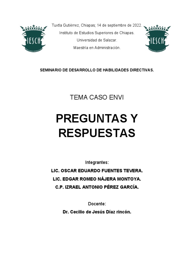 Caso Práctico Envi - Equipo 2 - Maestría en Administración | PDF | Toma de decisiones | Business