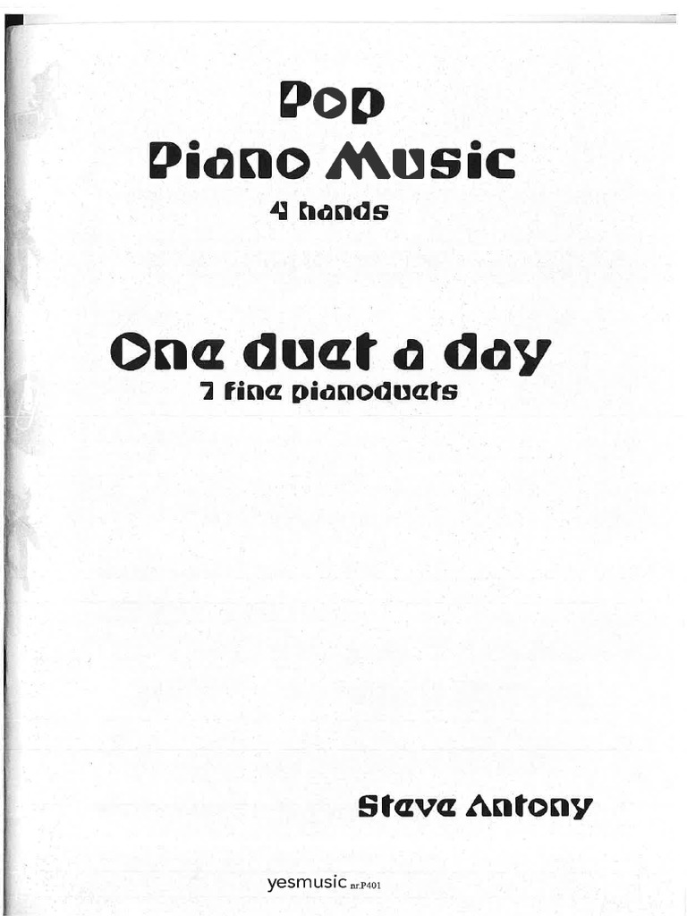 Antony - Pop Piano Music - One Duet A Day - Selectie | PDF