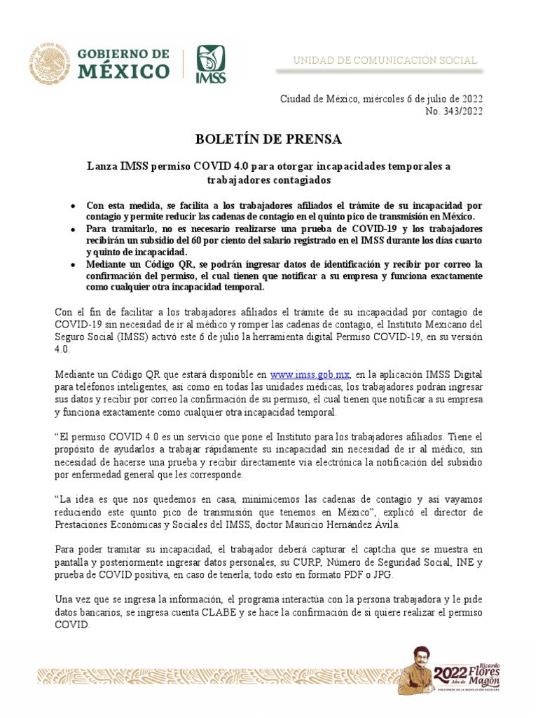 IMSS. Boletin 343 | PDF | Código QR | México