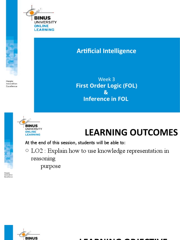 PPT03-First Order Logic & Inference in FOL | PDF | First Order Logic | Logic