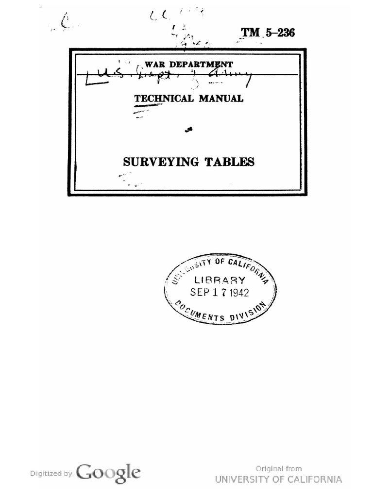 TM 5-236 Surveying Tables | PDF | Trigonometric Functions | Slope