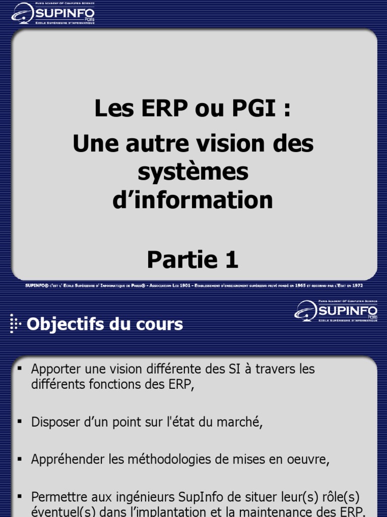 Erp 2007 2008 Volume 1 | PDF | Progiciel de gestion intégré | Serveur ...