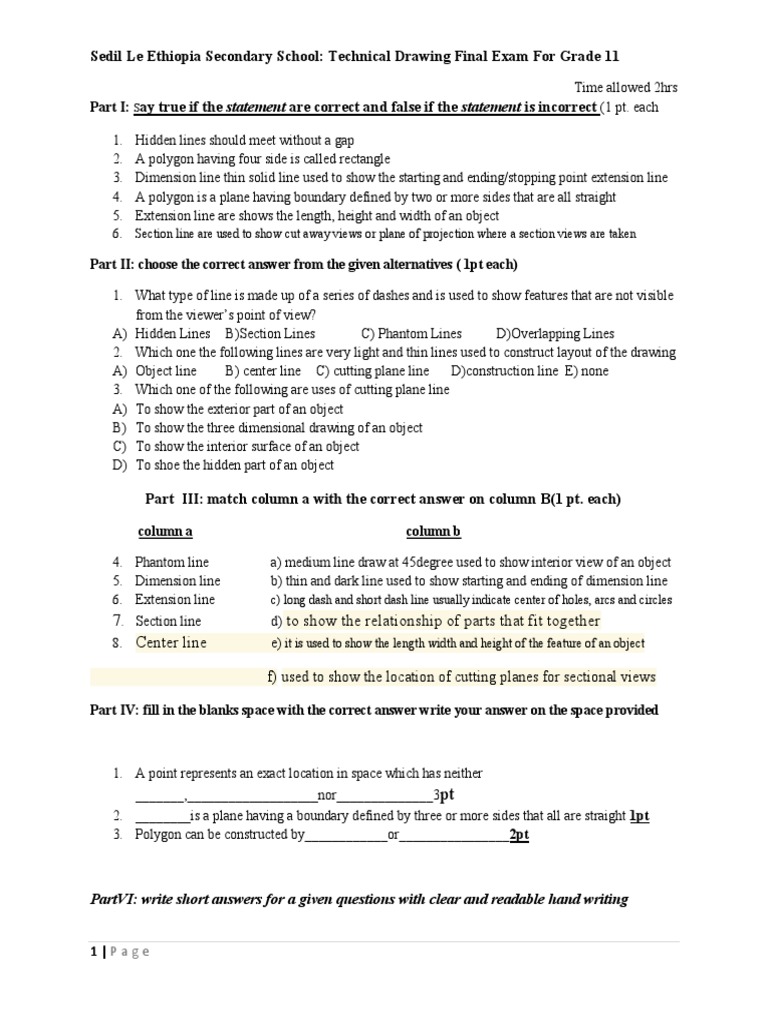 Tecnical Drawing Grade 11 | PDF | Length | Technical Drawing