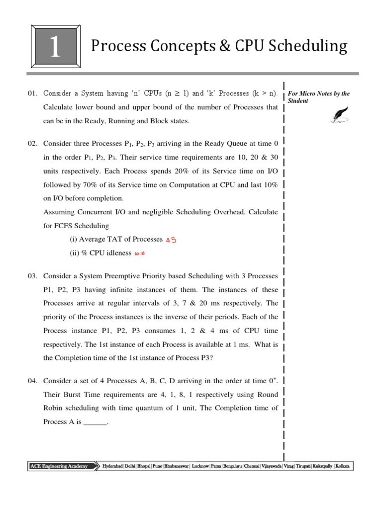 OS Handout | PDF | Scheduling (Computing) | Hard Disk Drive