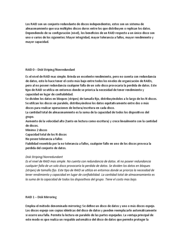 TP RAID Info | PDF | Ingeniería Informática | Informática