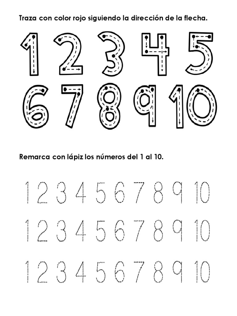 Números Trazo Primer Grado | PDF