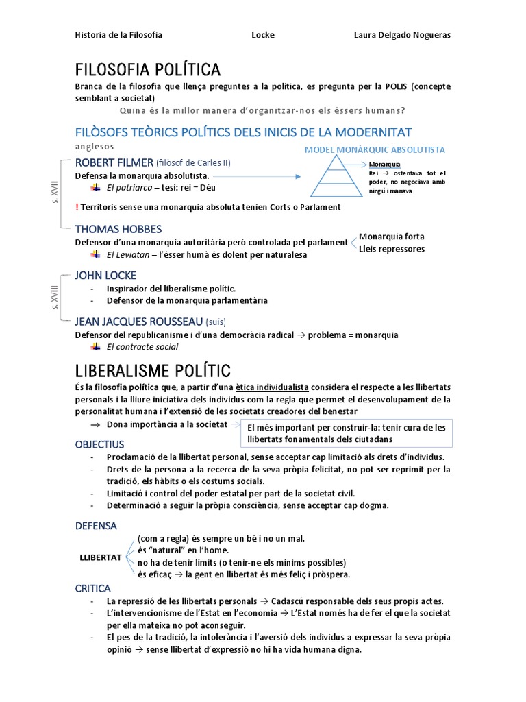 HIST FILO - 5. Filosofia I Liberalisme Polític | PDF