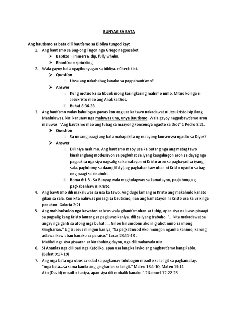 Bunyag Sa Bata | PDF