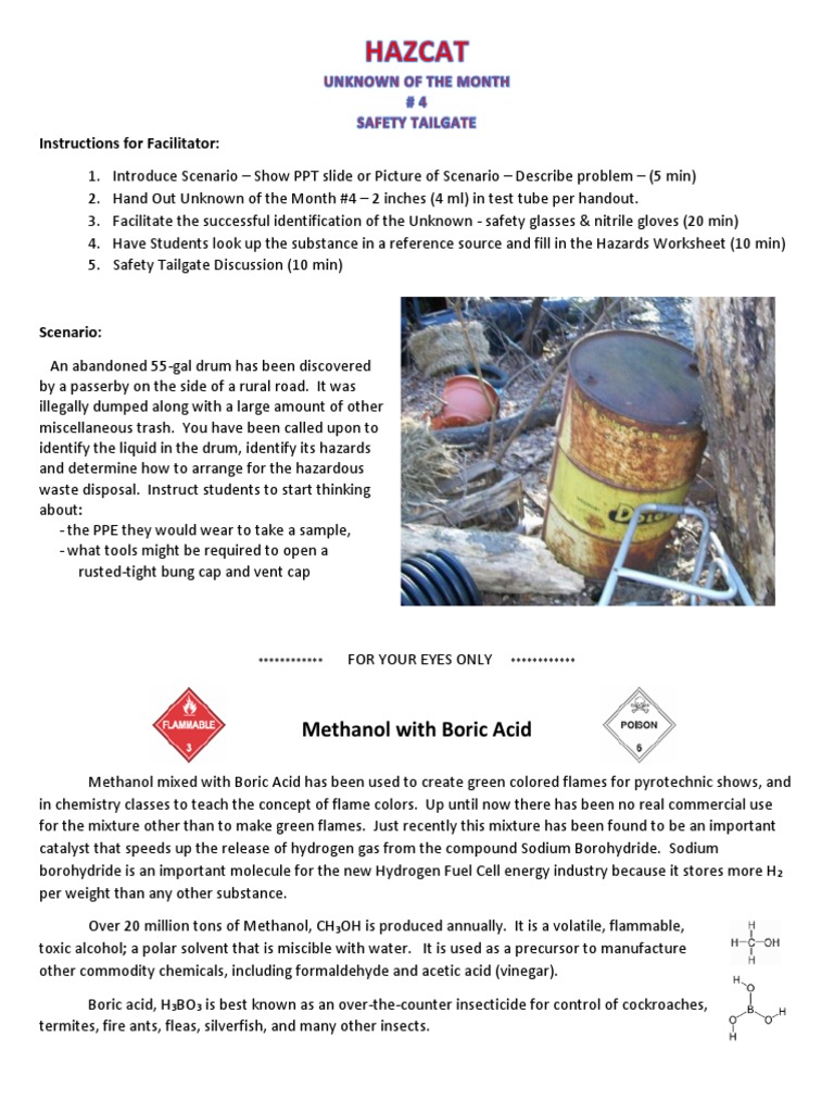 Hazcat Safety Tailgate Unknown of The Month #4 Final | PDF | Ethanol ...