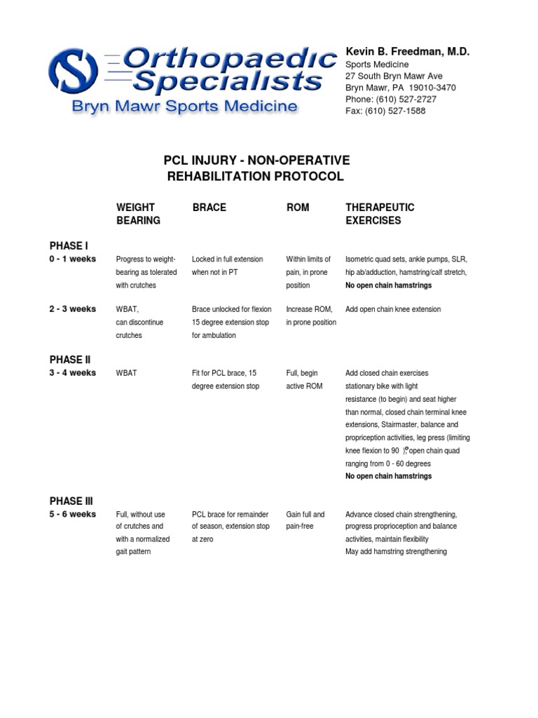 PCL_non-op_rehab | PDF | Clinical Medicine | Joints