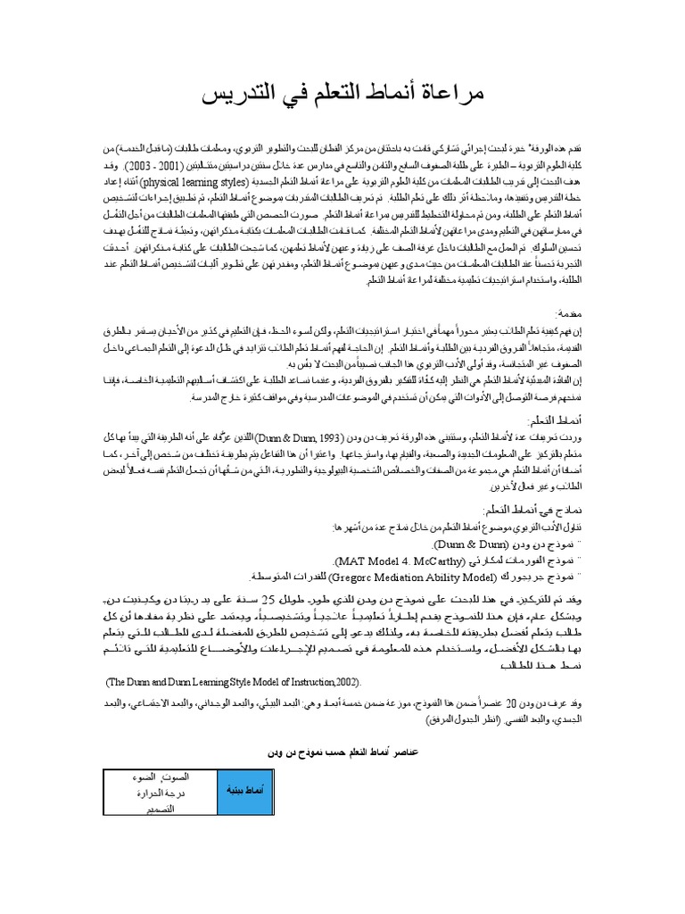 Dunn & Dunn, 1993 | PDF