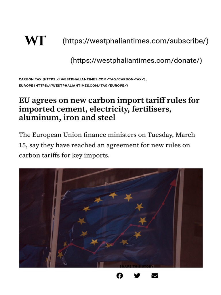 EU's New Carbon Import Tariff Rules | PDF | Carbon Tax | European Union