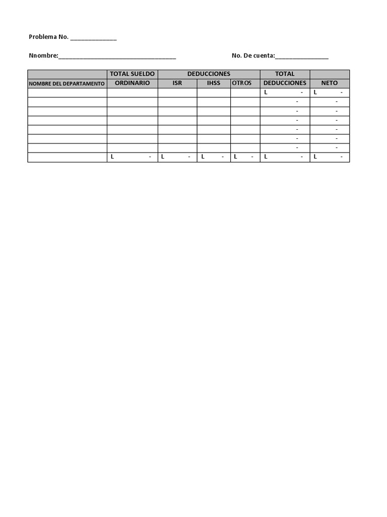 Formato Planilla | PDF