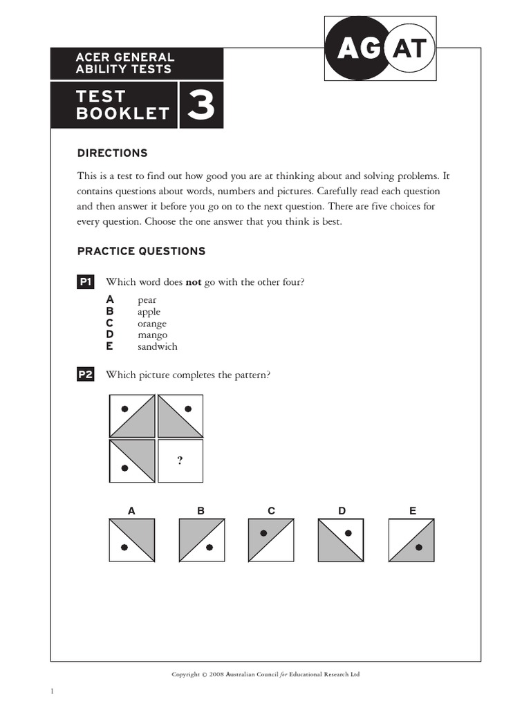 AGAT Practice Questions | PDF
