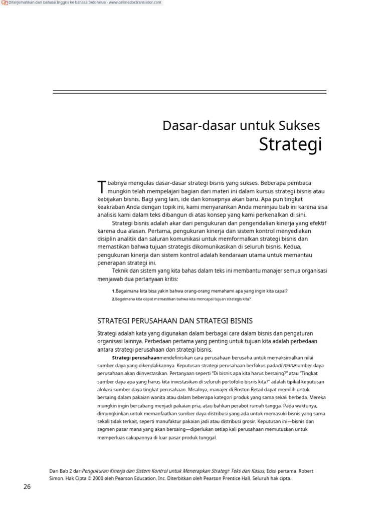 Performance Measurement and Control Systems For Implementing Strategy ...