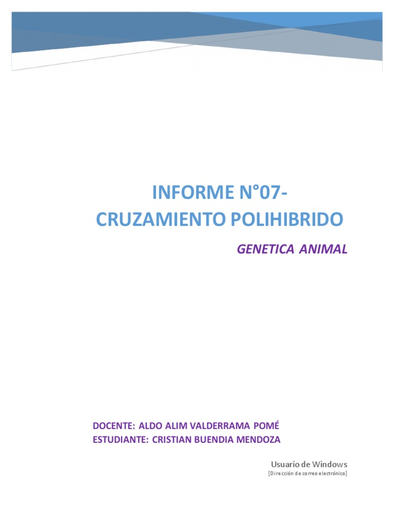 Informe N°7 Cruzamiento Polihibrido | PDF | Dominancia (Genética) | Alelo