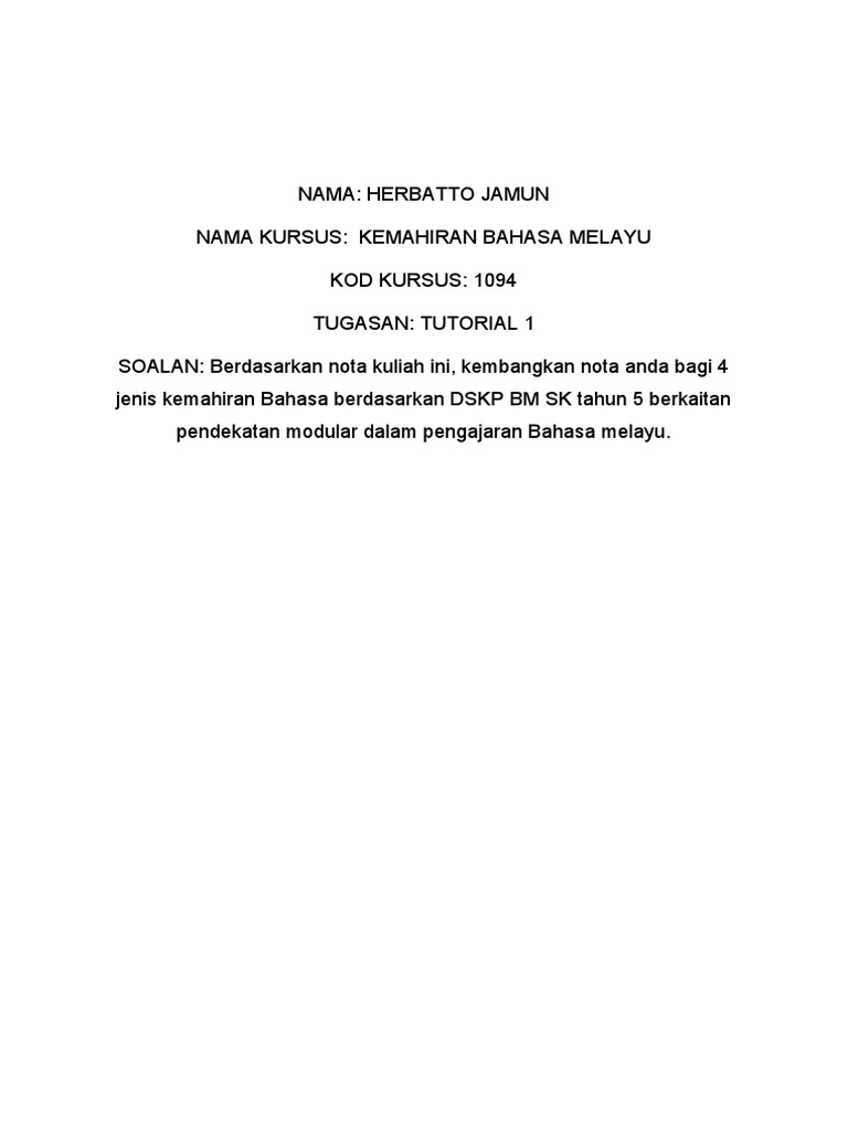 Tugasan 1 BMMB 1094 | PDF