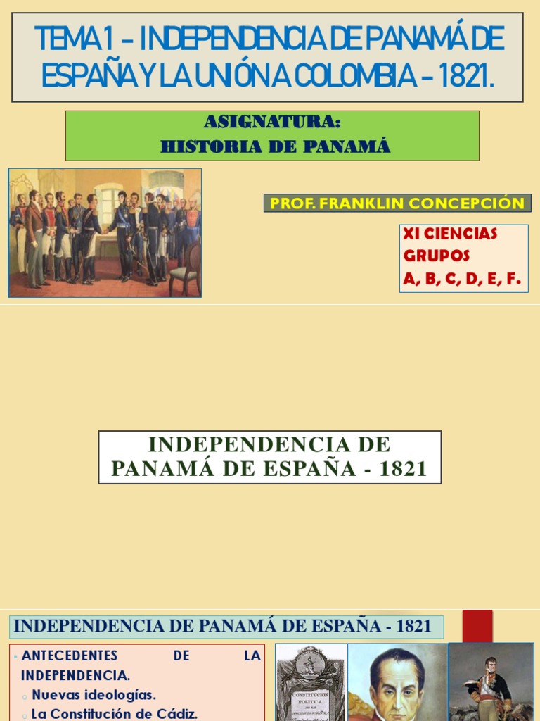 Tema 1 - Independencia de Panamá de España y Su Unión A Colombia | PDF ...