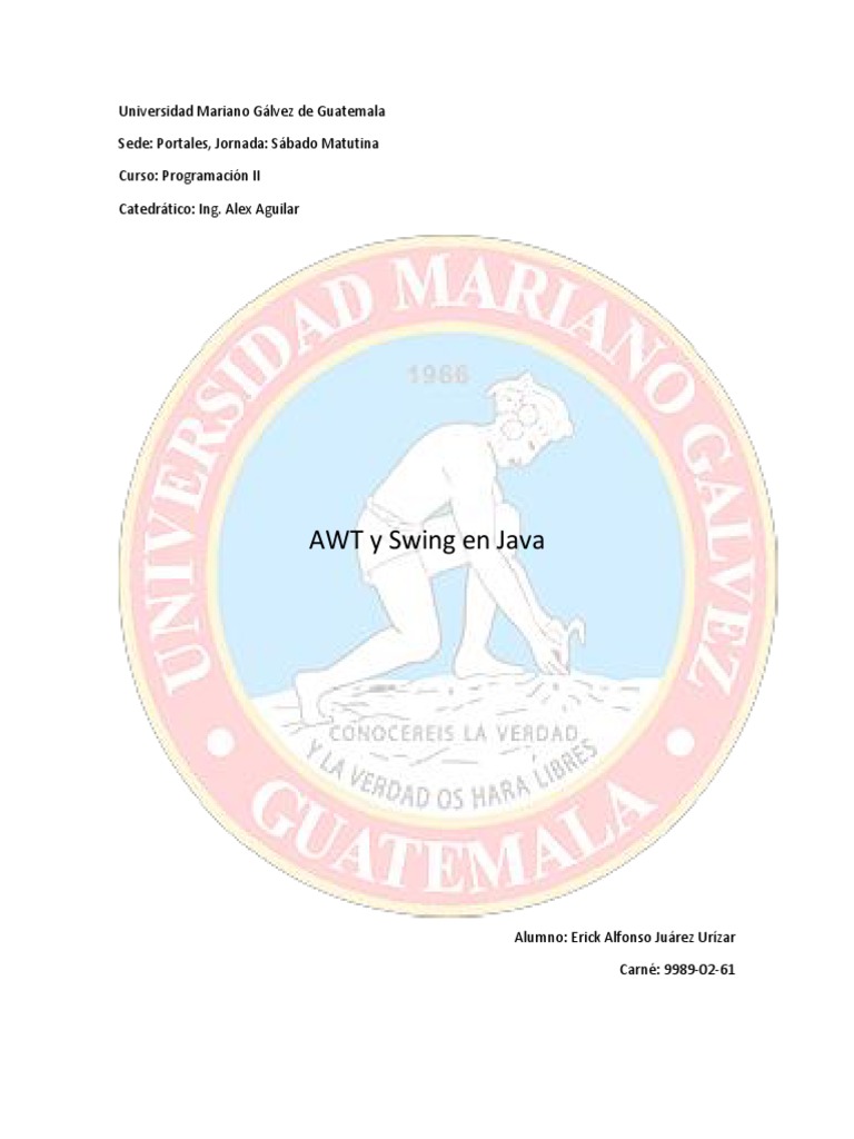 Awt y Swing | PDF | Java (lenguaje de programación) | Ventana (informática) Awt y Swing | PDF | Java (lenguaje de programación) | Ventana (informática)