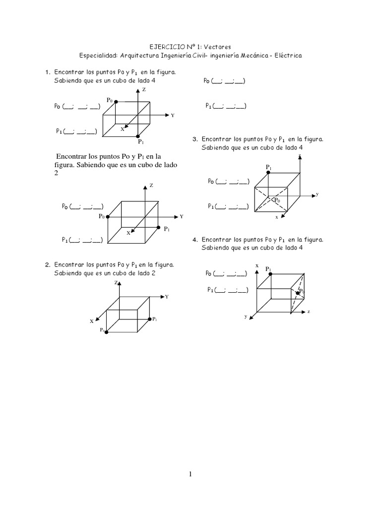 Tarea N°1 Vectores | PDF | Vector Euclidiano | Matemática Elemental