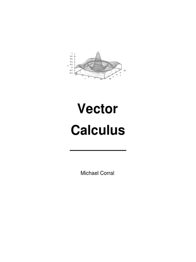 Vector Calculus Pdf Cartesian Coordinate System Euclidean Vector