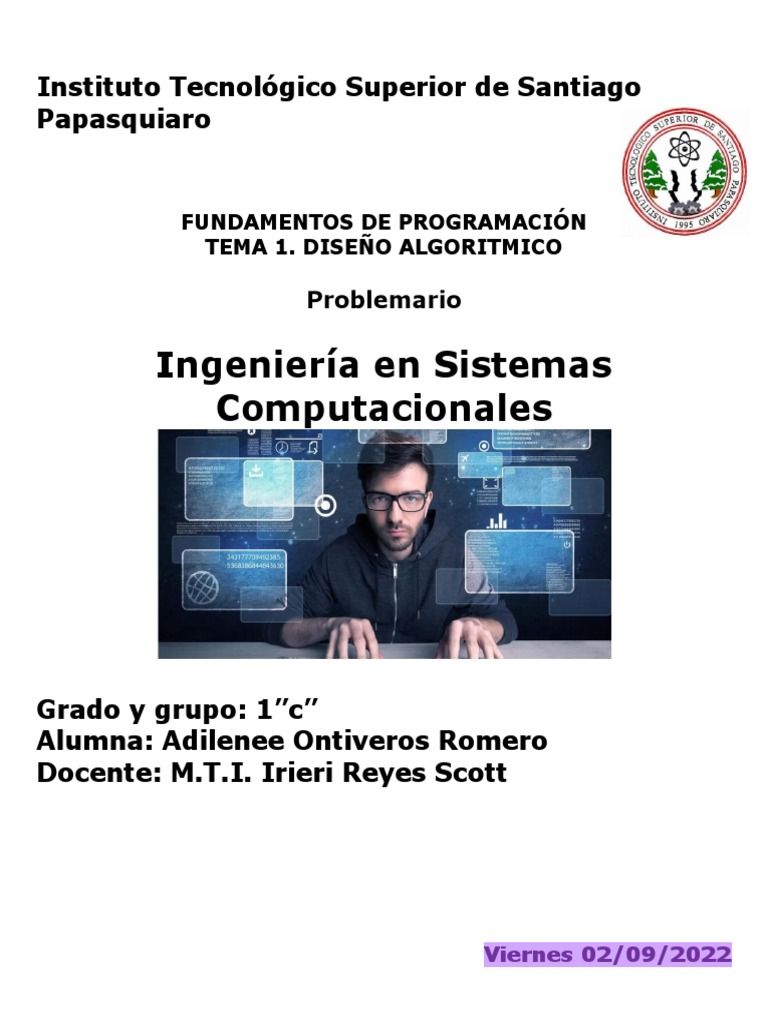 Ingeniería en Sistemas Computacionales: Instituto Tecnológico Superior de Santiago Papasquiaro ...