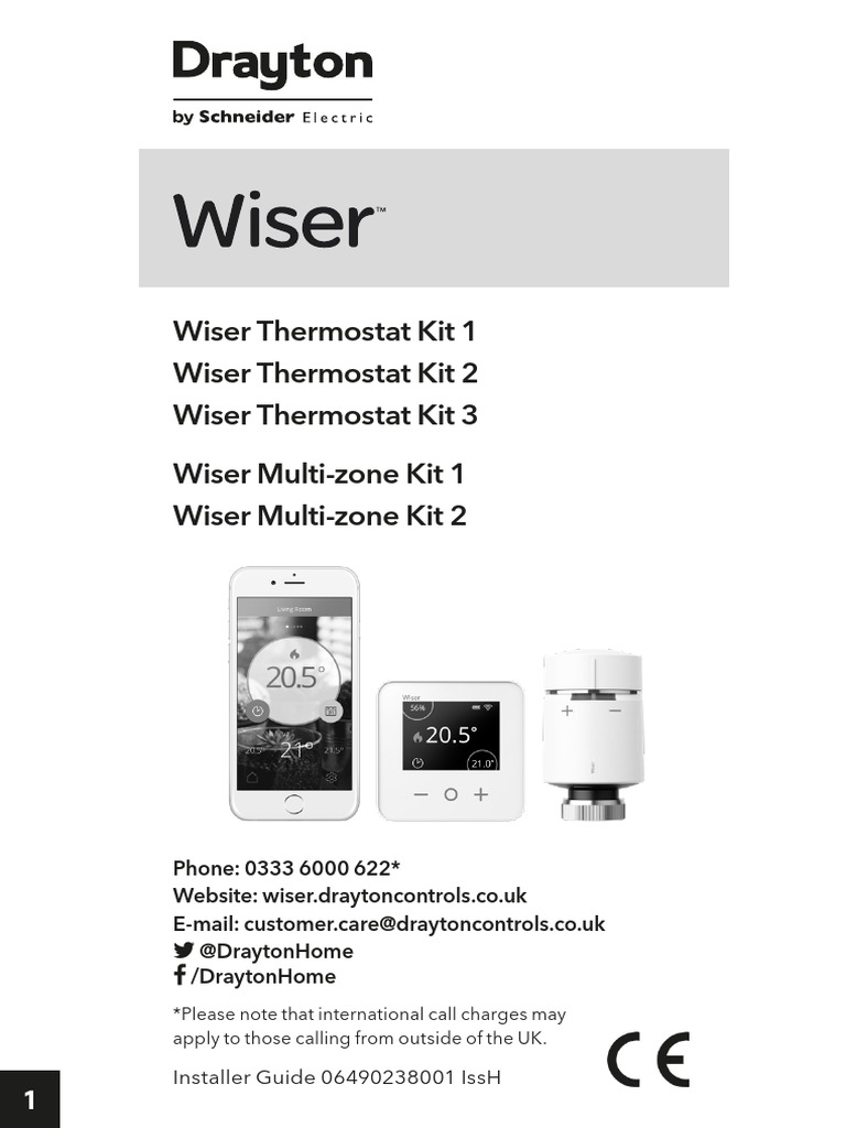 Schneider Wiser Installation | PDF | Thermostat | Water Heating