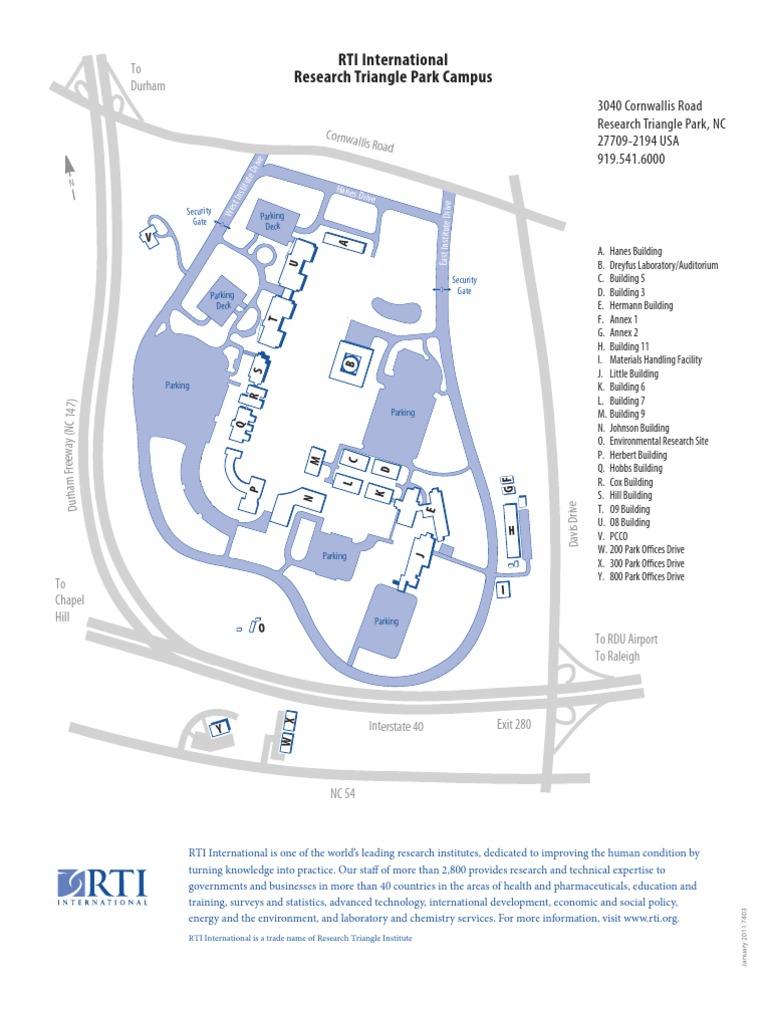 RTI International Campus Map Guide | PDF | Business