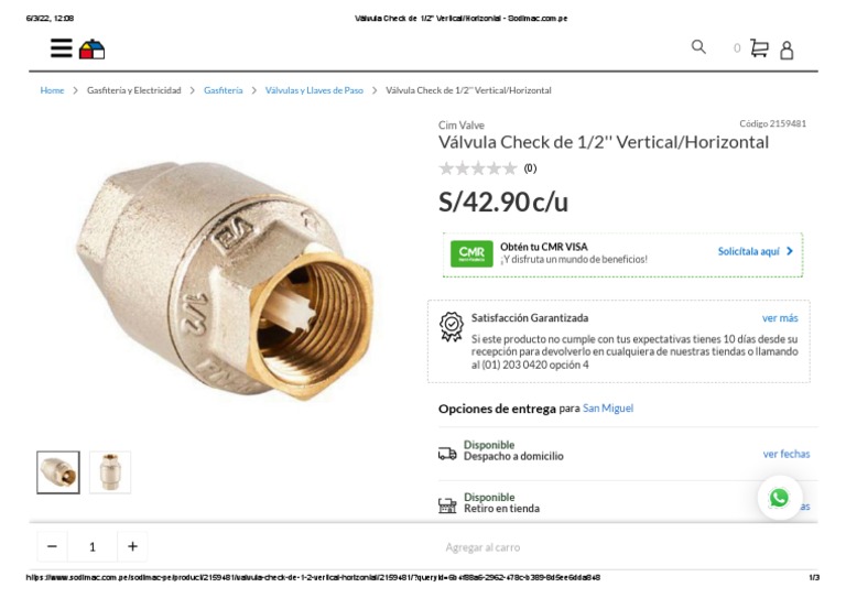 Válvula Check 1/2'' Multiuso | PDF
