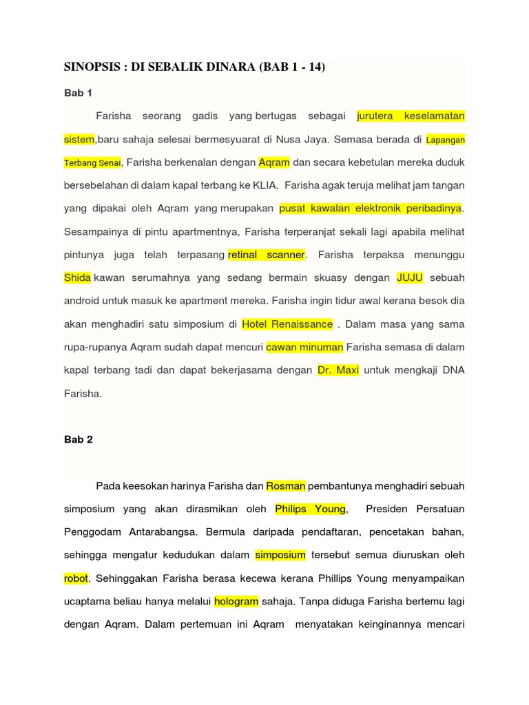 SINOPSIS Bab 1-14.NEW BM | PDF