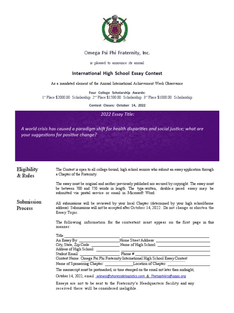 2022-2023 International High School Essay Contest Final | PDF ...