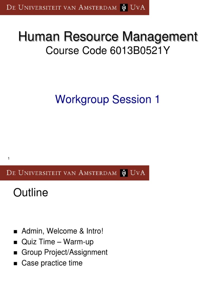 HRM 2021 Week 1 Tutorial | PDF | Human Resource Management | Organizational Culture