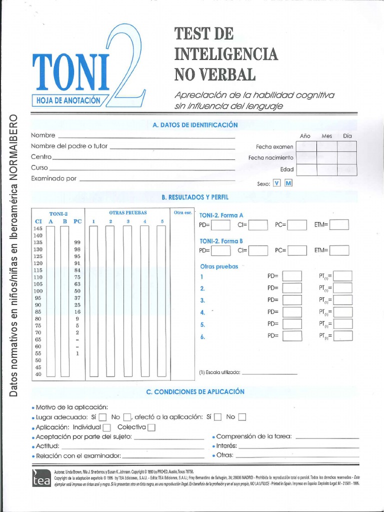 TONI-2 - Forma A | PDF